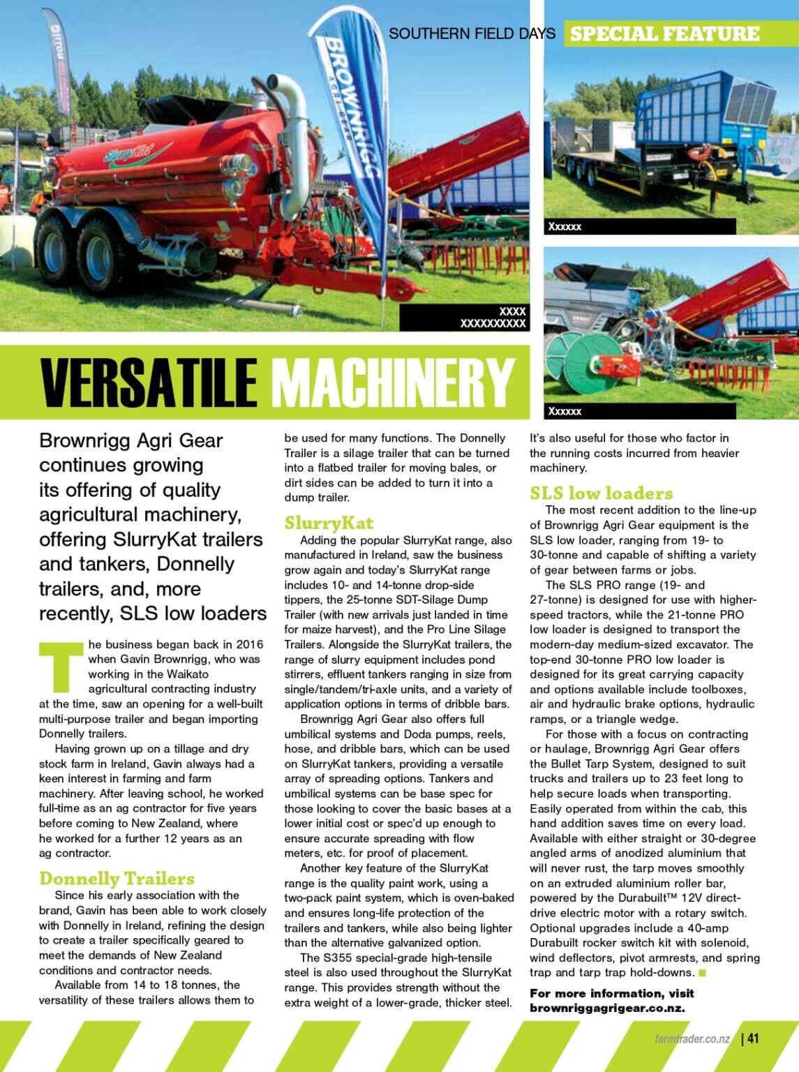 Southern Field Days Special Feature - Brownrigg Agri Gear